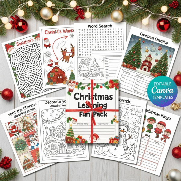 🎅 Kids Christmas Activity Bundle – 500+ Printable & Editable Canva ...