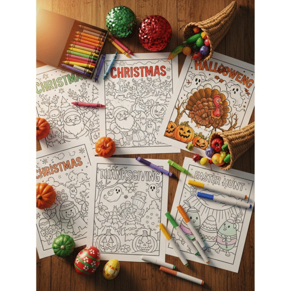 74 Holiday Coloring Books Bundle (731 Pages) – Printable Coloring Pack ...