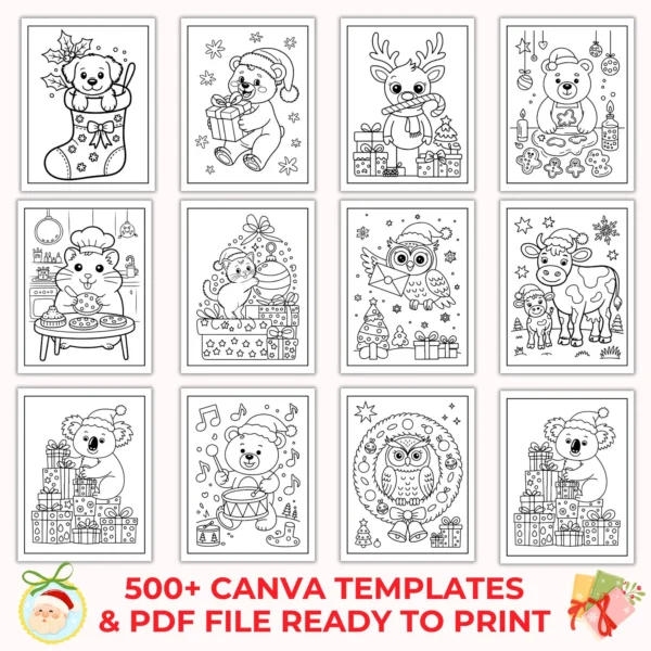 🎄 Christmas Coloring Bundle for Kids – 500+ Holiday Pages (Instant ...